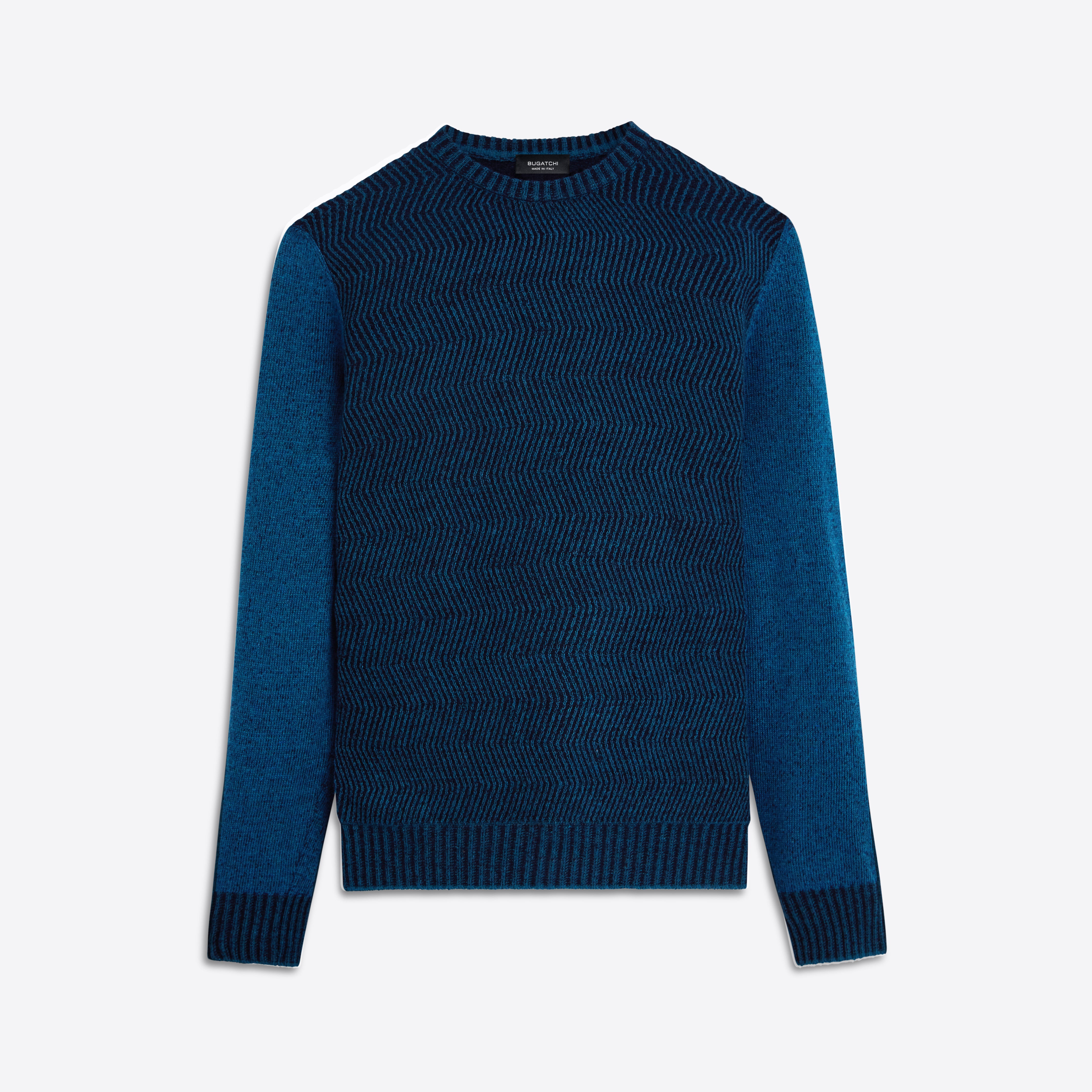 Crew Neck Herringbone Jacquard Sweater – BUGATCHI