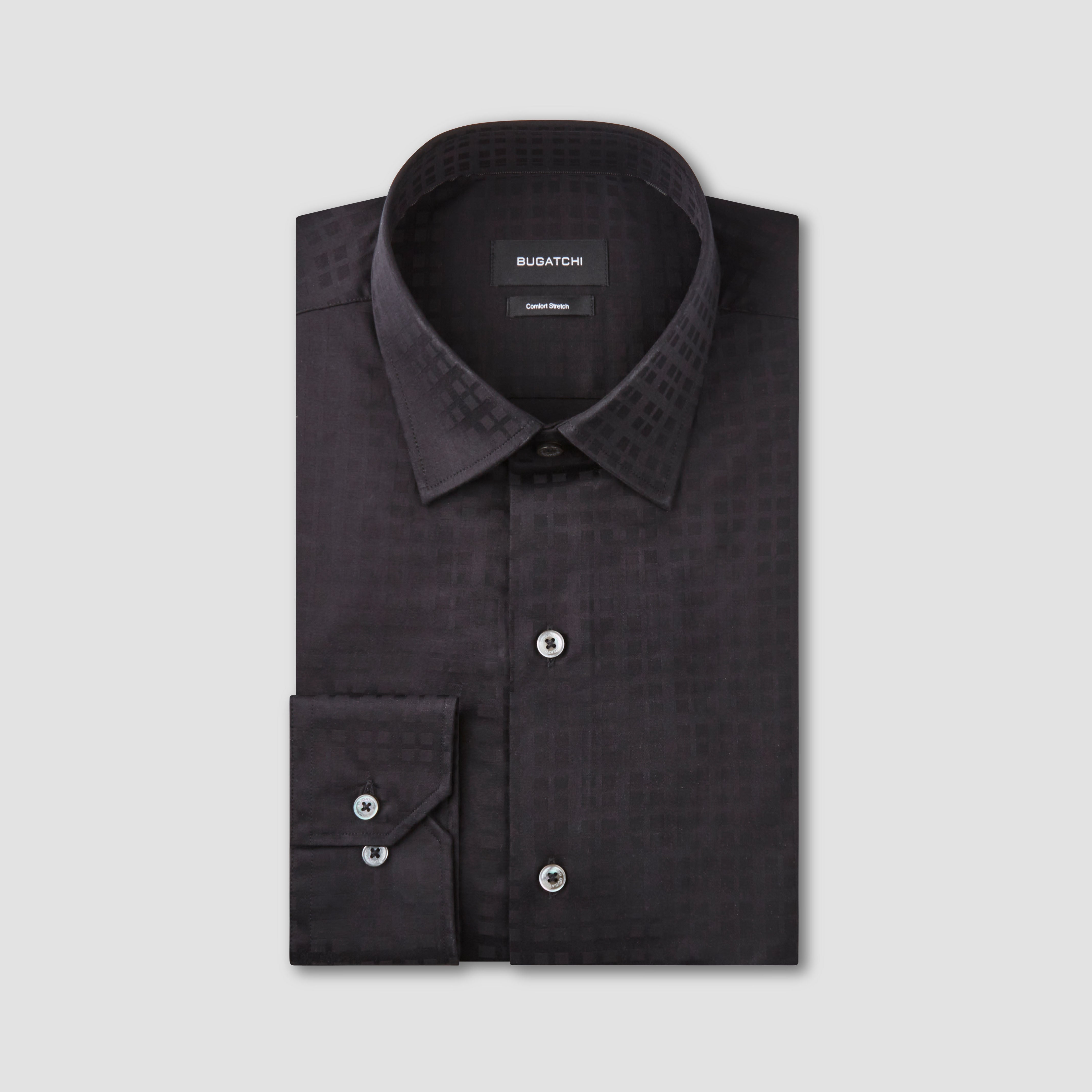 Arthur Small Check Jacquard Dress Shirt – BUGATCHI