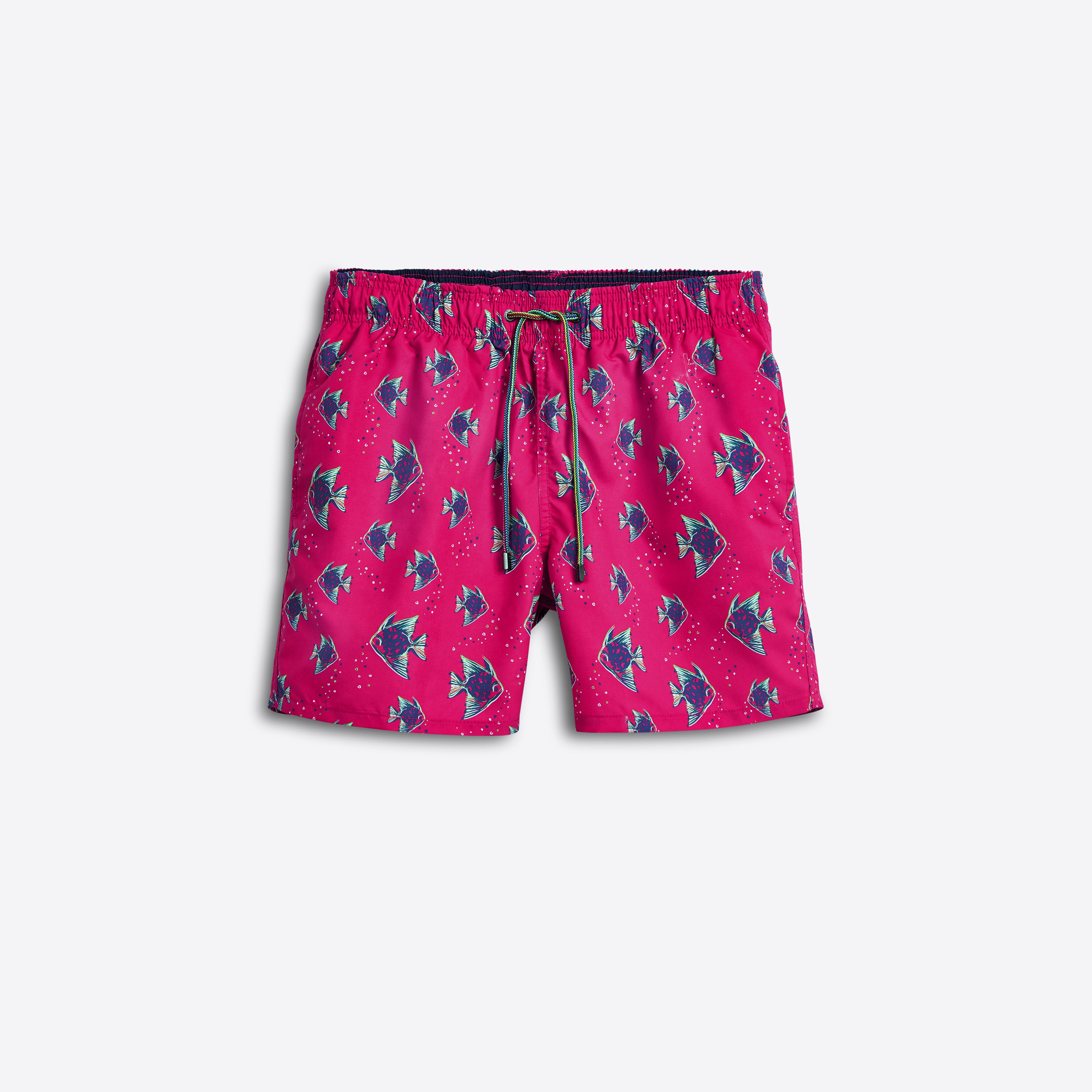 LENOX Fish Print Swim Trunks – BUGATCHI